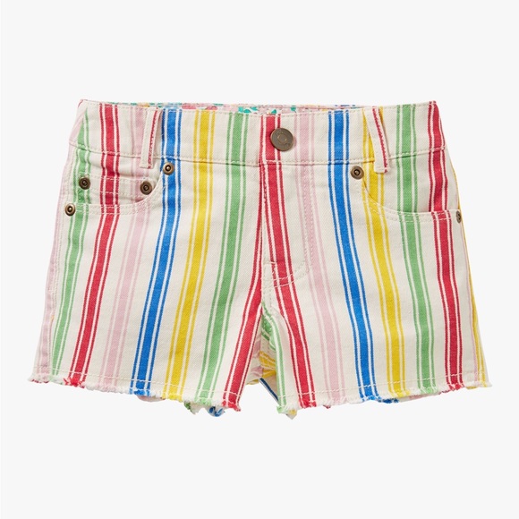 Boden | Bottoms | Boden Girls Rainbow Stripe Jean Shorts Size 3y | Poshmark